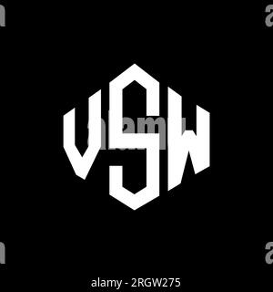 VSW letter logo design with polygon shape. VSW polygon and cube shape ...