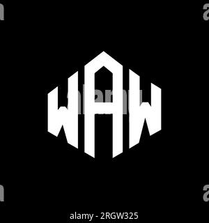 WAW letter logo design with polygon shape. WAW polygon and cube shape ...