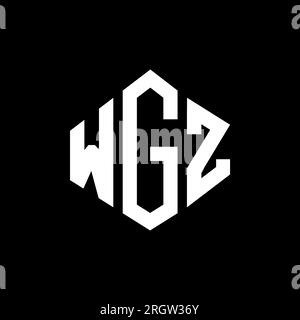 WGZ letter logo design with polygon shape. WGZ polygon and cube shape logo design. WGZ hexagon ...