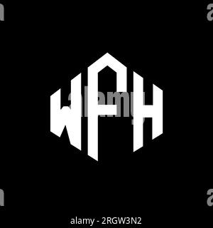 WFH letter logo design with polygon shape. WFH polygon and cube shape ...