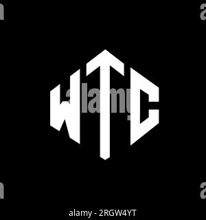 WTC letter logo design with polygon shape. WTC polygon and cube shape ...