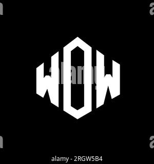 WOW letter logo design with polygon shape. WOW polygon and cube shape ...
