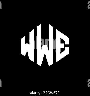 WWE letter logo design with polygon shape. WWE polygon and cube shape ...