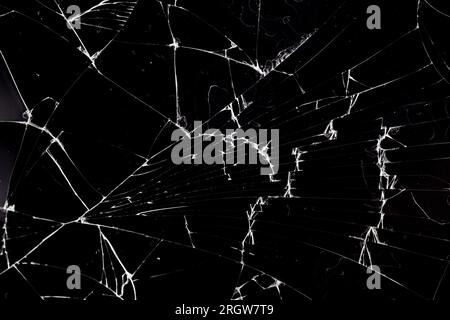old broken glass with cracks and various stains and dirt Stock Photo ...