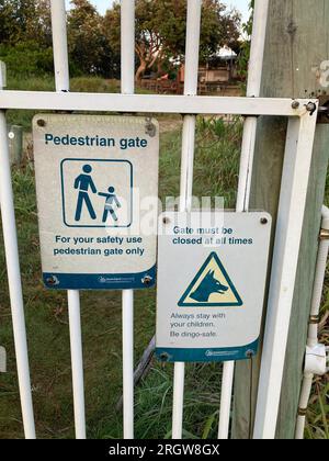 Dingo Warning Sign K'gari / Fraser Island Queensland Australia Stock ...