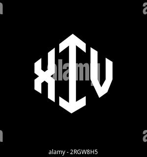 XIV letter logo design with polygon shape. XIV polygon and cube shape ...