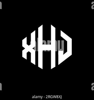 XHJ letter logo design with polygon shape. XHJ polygon and cube shape ...