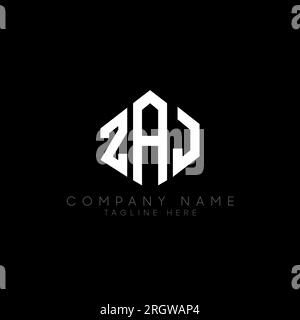 ZAJ letter logo design with polygon shape. ZAJ polygon logo monogram ...