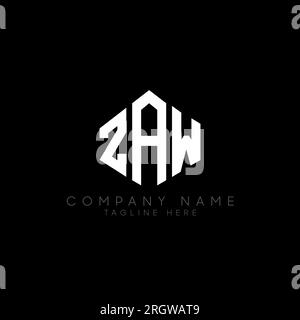 ZAW letter logo design with polygon shape. ZAW polygon logo monogram ...