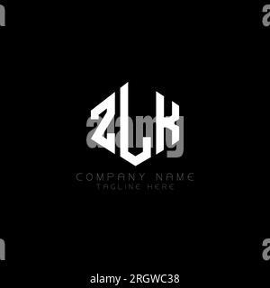 ZLK letter logo design with polygon shape. ZLK polygon and cube shape ...