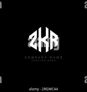 ZKR letter logo design with polygon shape. ZKR polygon and cube shape ...