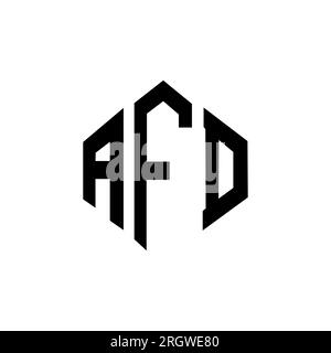 AFD letter logo design with polygon shape. AFD polygon and cube shape ...
