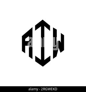 AIW letter logo design with polygon shape. AIW polygon and cube shape ...