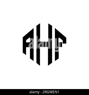 AHF letter logo design with polygon shape. AHF polygon and cube shape ...