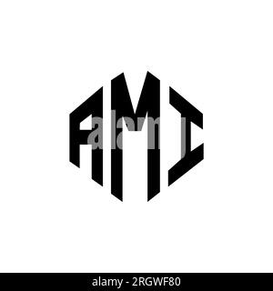 AMI letter logo design with polygon shape. AMI polygon and cube shape ...