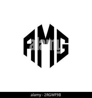 AMG letter logo design with polygon shape. AMG polygon and cube shape ...
