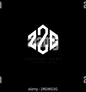 ZZE letter logo design with polygon shape. ZZE polygon and cube shape ...