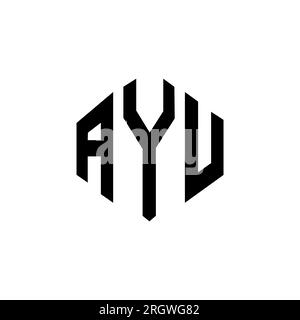 AYU letter logo design with polygon shape. AYU polygon and cube shape ...
