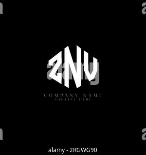 ZNV letter logo design with polygon shape. ZNV polygon and cube shape ...