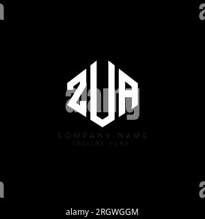 ZUA letter logo design with polygon shape. ZUA polygon and cube shape ...