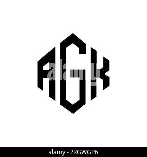AGK letter logo design with polygon shape. AGK polygon and cube shape ...