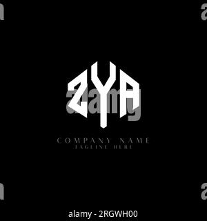 ZYA letter logo design with polygon shape. ZYA polygon and cube shape ...