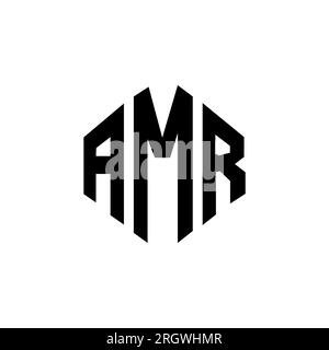 AMR letter logo design with polygon shape. AMR polygon and cube shape ...