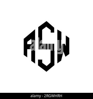 ASW letter logo design with polygon shape. ASW polygon and cube shape ...