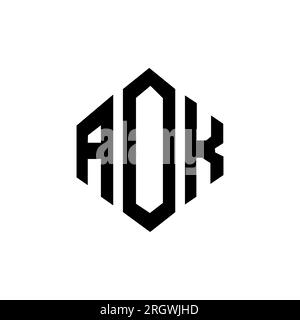 AOK letter logo design with polygon shape. AOK polygon and cube shape ...
