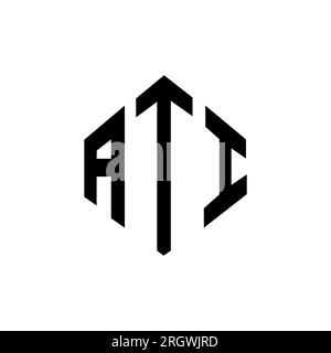 ATI letter logo design with polygon shape. ATI polygon and cube shape ...