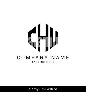 CHU letter logo design with polygon shape. CHU polygon and cube shape ...