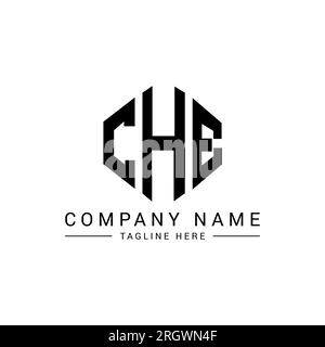 CHE letter logo design with polygon shape. CHE polygon and cube shape ...