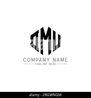 DMU letter logo design with polygon shape. DMU polygon and cube shape ...