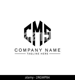 CMS letter logo design with polygon shape. CMS polygon and cube shape ...