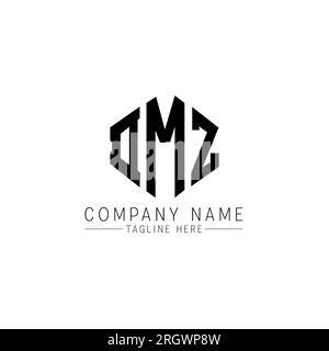 DMZ letter logo design with polygon shape. DMZ polygon and cube shape ...