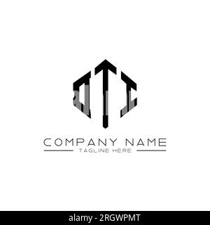 DTI letter logo design with polygon shape. DTI polygon and cube shape ...