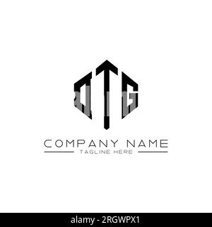 DTG letter logo design with polygon shape. DTG polygon and cube shape ...