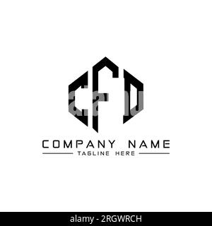 CFD letter logo design with polygon shape. CFD polygon and cube shape ...