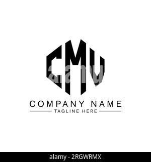 CMV letter logo design with polygon shape. CMV polygon and cube shape ...