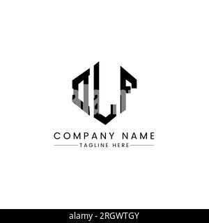 DLF letter logo design with polygon shape. DLF polygon and cube shape ...