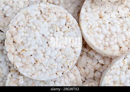 processed rice from which crispy round loaves are made, round rice ...