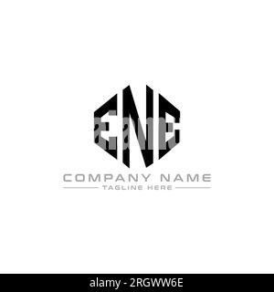 ENE letter logo design with polygon shape. ENE polygon and cube shape ...