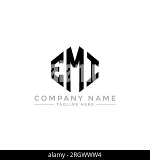 EMI letter logo design with polygon shape. EMI polygon and cube shape ...
