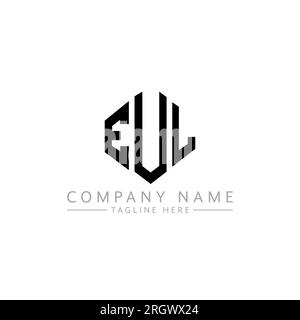 EUL letter logo design with polygon shape. EUL polygon and cube shape ...