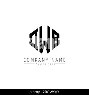 DWB letter logo design with polygon shape. DWB polygon and cube shape ...