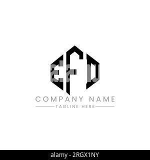 EFD letter logo design with polygon shape. EFD polygon and cube shape ...