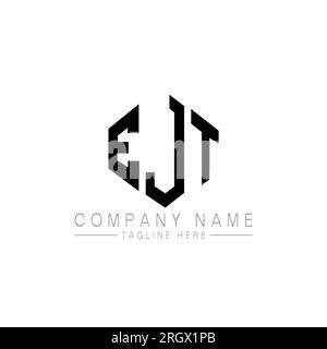 EJT letter logo design with polygon shape. EJT polygon and cube shape ...