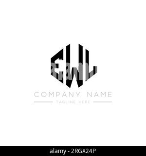 EWL letter logo design with polygon shape. EWL polygon and cube shape ...
