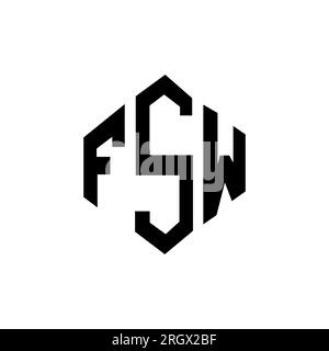 FSW letter logo design with polygon shape. FSW polygon and cube shape ...