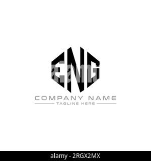 ENG letter logo design with polygon shape. ENG polygon and cube shape ...